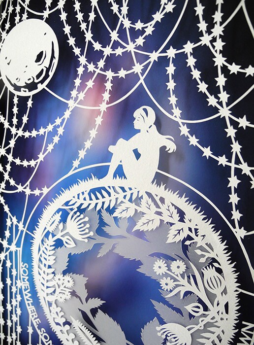 5x7 Print Cosmos Original Papercut Illustration Space - Etsy