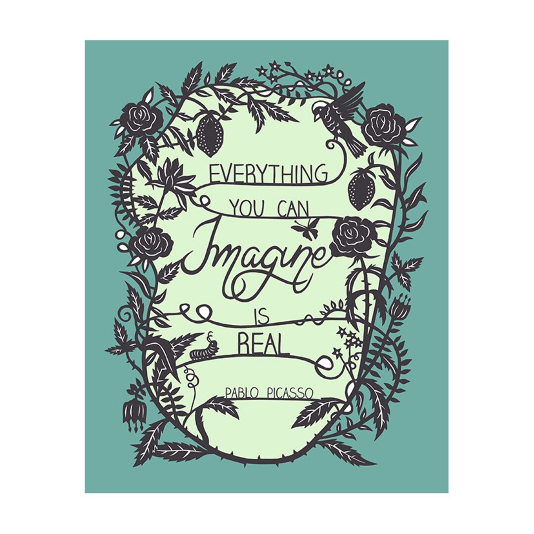 Everything You Imagine - Original Papercut Print - Inspirational Quote ...