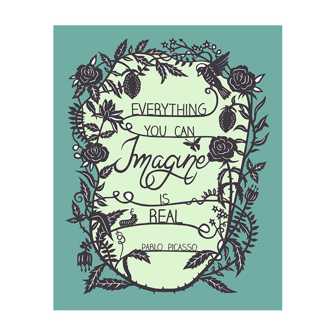 5x7 Papercut Illustration Print - Everything You Can Imagine ...