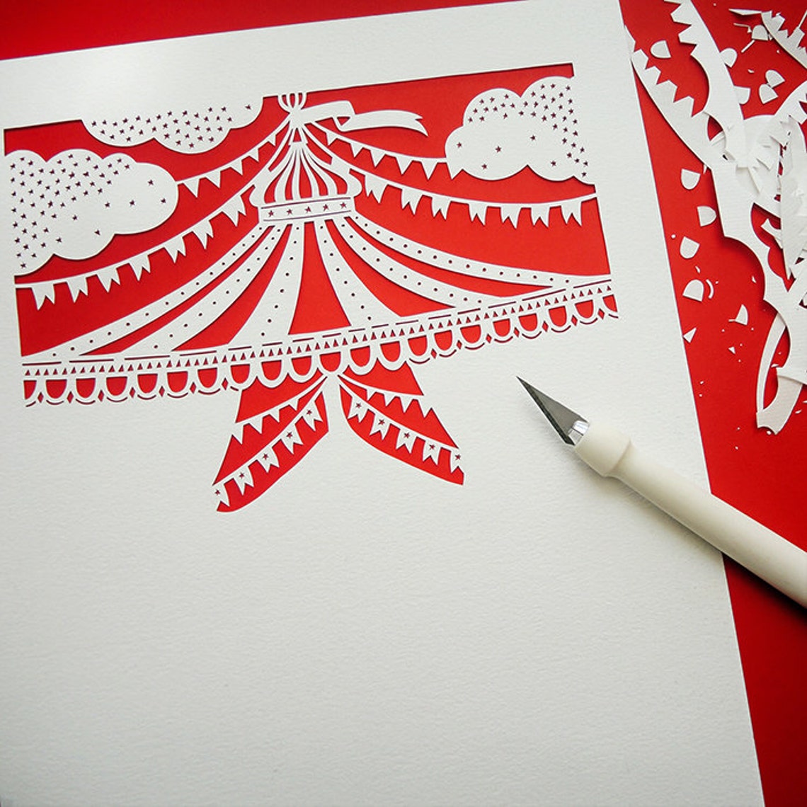 Circus Party 5x7 Print Original Papercut Illustration - Etsy