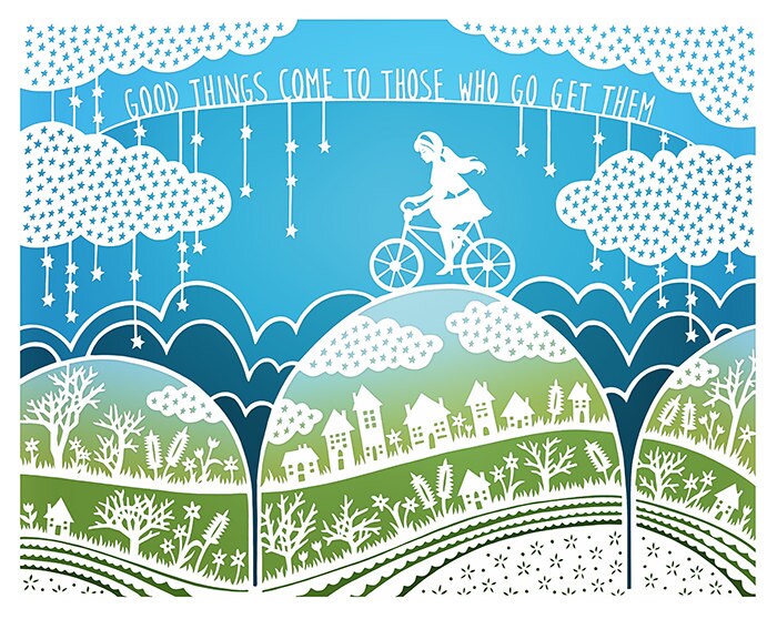 8x10 Print Good Things Original Papercut Illustration | Etsy