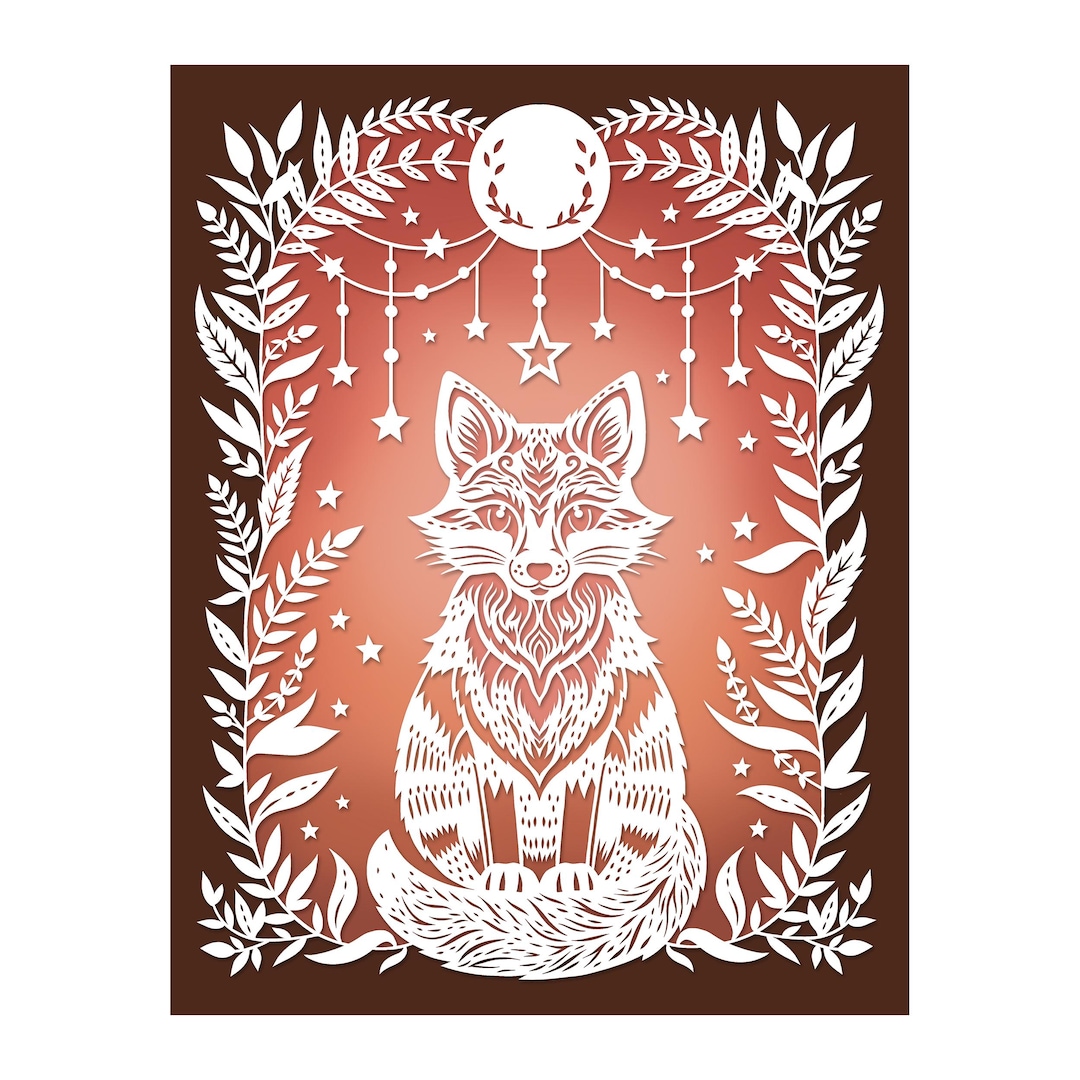 5x7 Print - Fox - Original Papercut Illustration Print on Fine Art ...