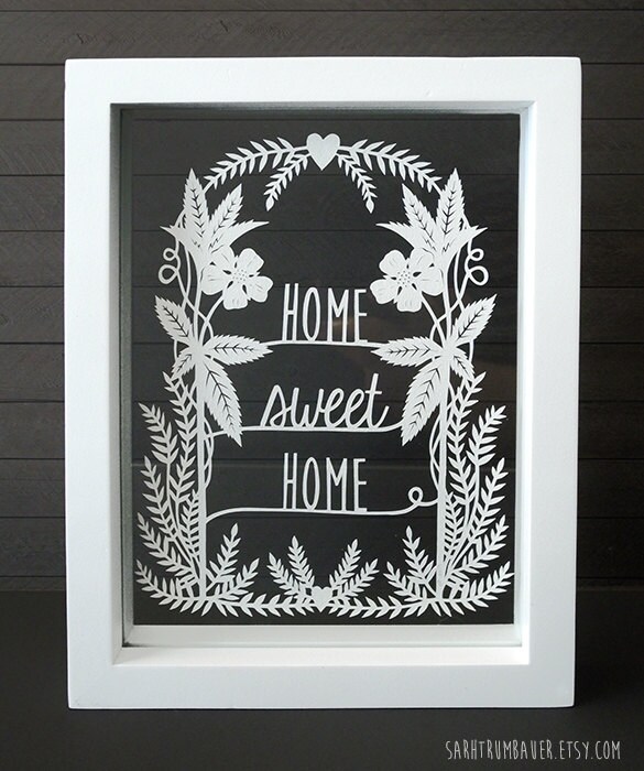 Original Papercut - Home Sweet Home - 6x8" Handcut Paper Art - Etsy
