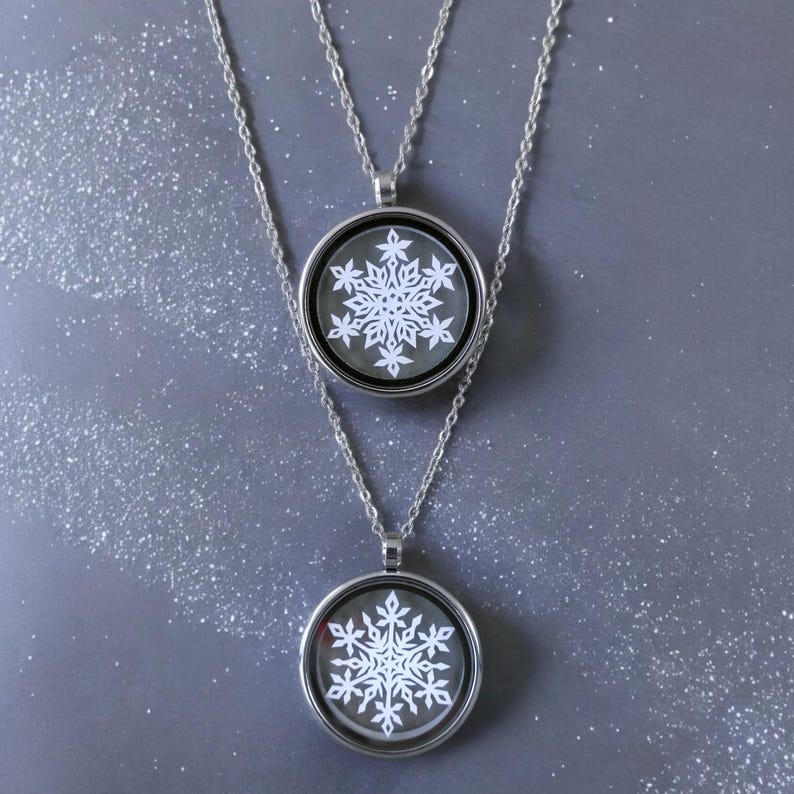 Snowflake Necklace - Paper Cut Jewelry - Handcut Paper in Glass With ...