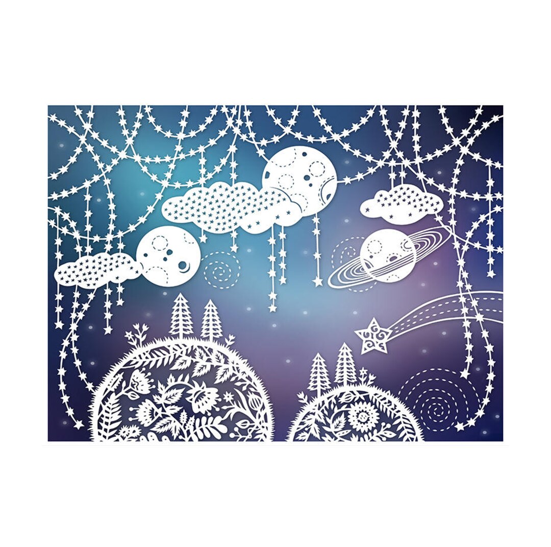 Outer Space - 5x7 Print - Original Papercut Illustration - Fine Art ...