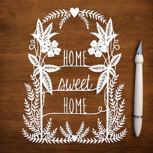 Original Papercut - Home Sweet Home - 6x8" Handcut Paper Art - Etsy