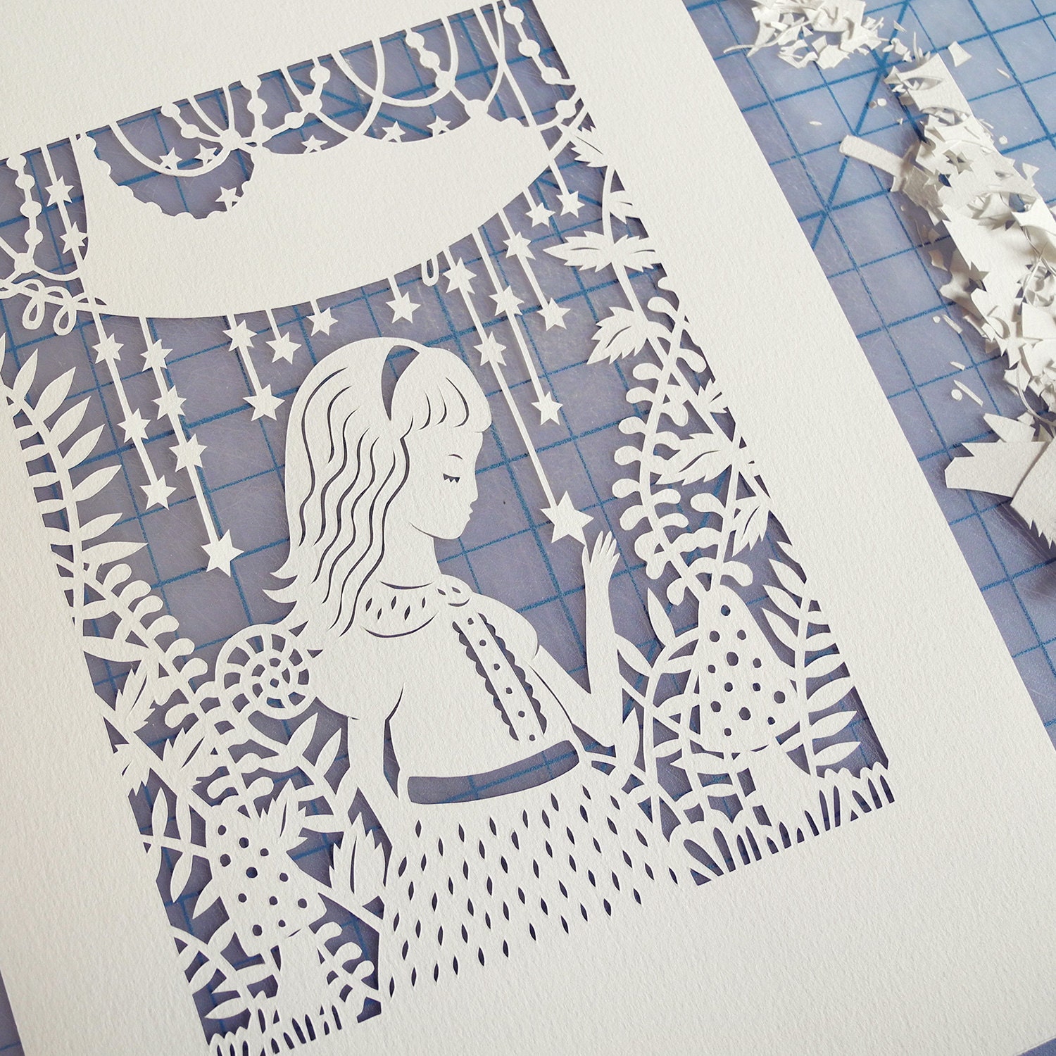 Personalized Papercut Girl in the Forest 5x7 Paper Cut - Etsy