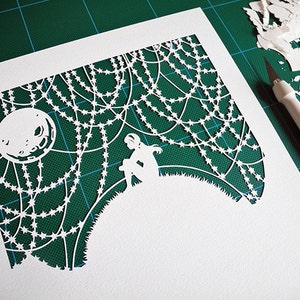 5x7 Print Cosmos Original Papercut Illustration Space - Etsy