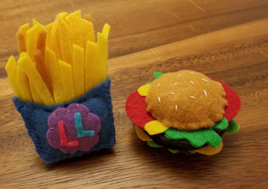 Hamburger and Fries Catnip Toy/burger Fry Set/catnip Toy/hand Sewn Toy ...