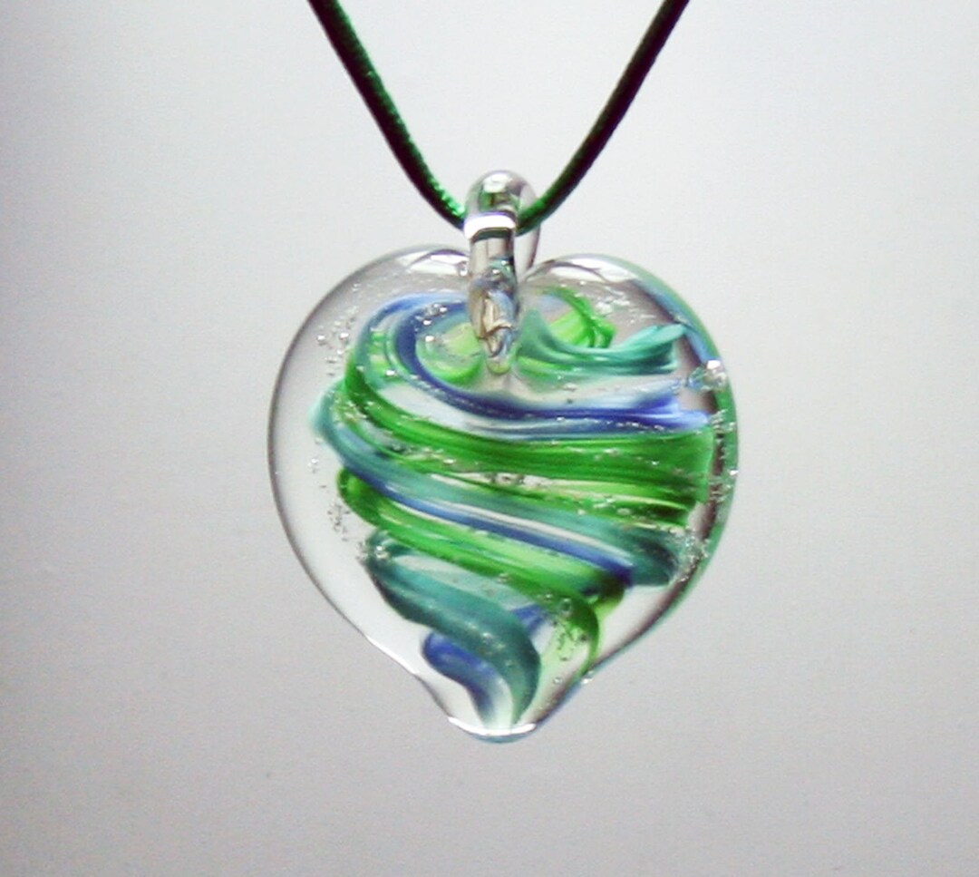 Memorial Glass Heart Pendant: Cremation Ashes Pet Keepsake - Etsy