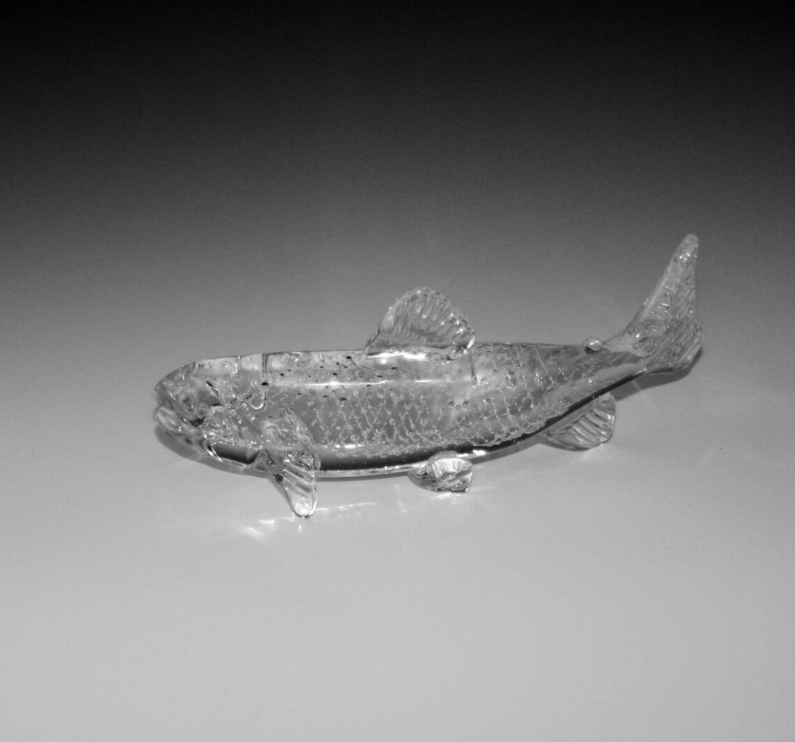 Memorial Glass Trout/Salmon Sculpture Cremation Ashes Pet | Etsy
