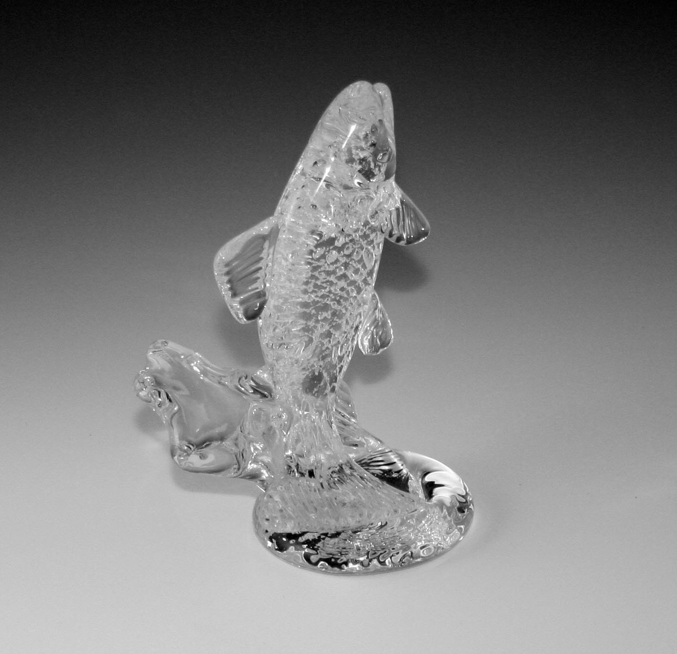 Memorial Glass Leaping Trout/Salmon on Splash Cremation Ash | Etsy
