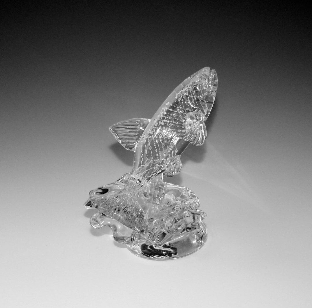 Memorial Glass Leaping Trout Sculpture: Cremation Ash Pet Keepsake - Etsy