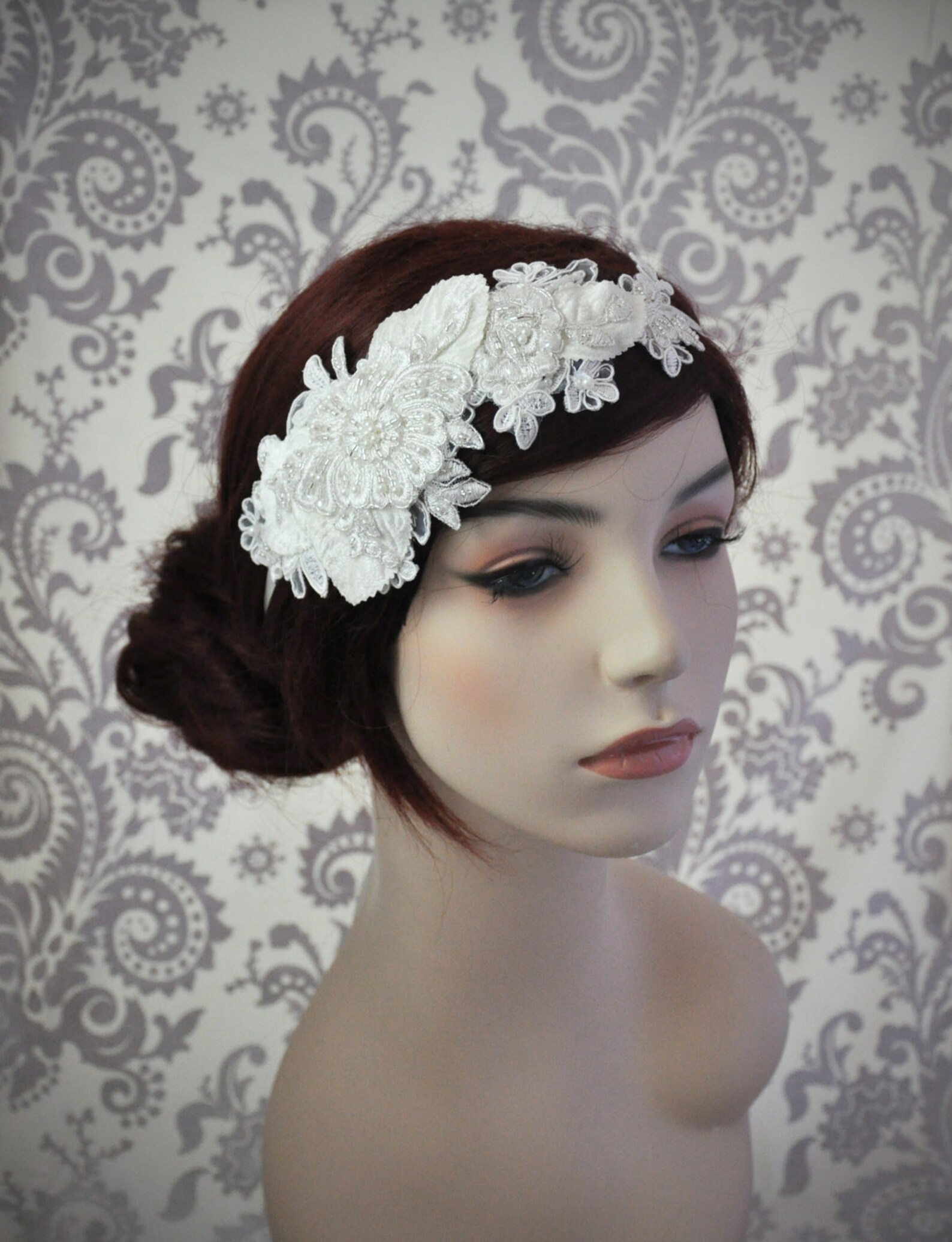 Lace Headpiece Bridal Hair Accessories Lace Headband Bridal - Etsy