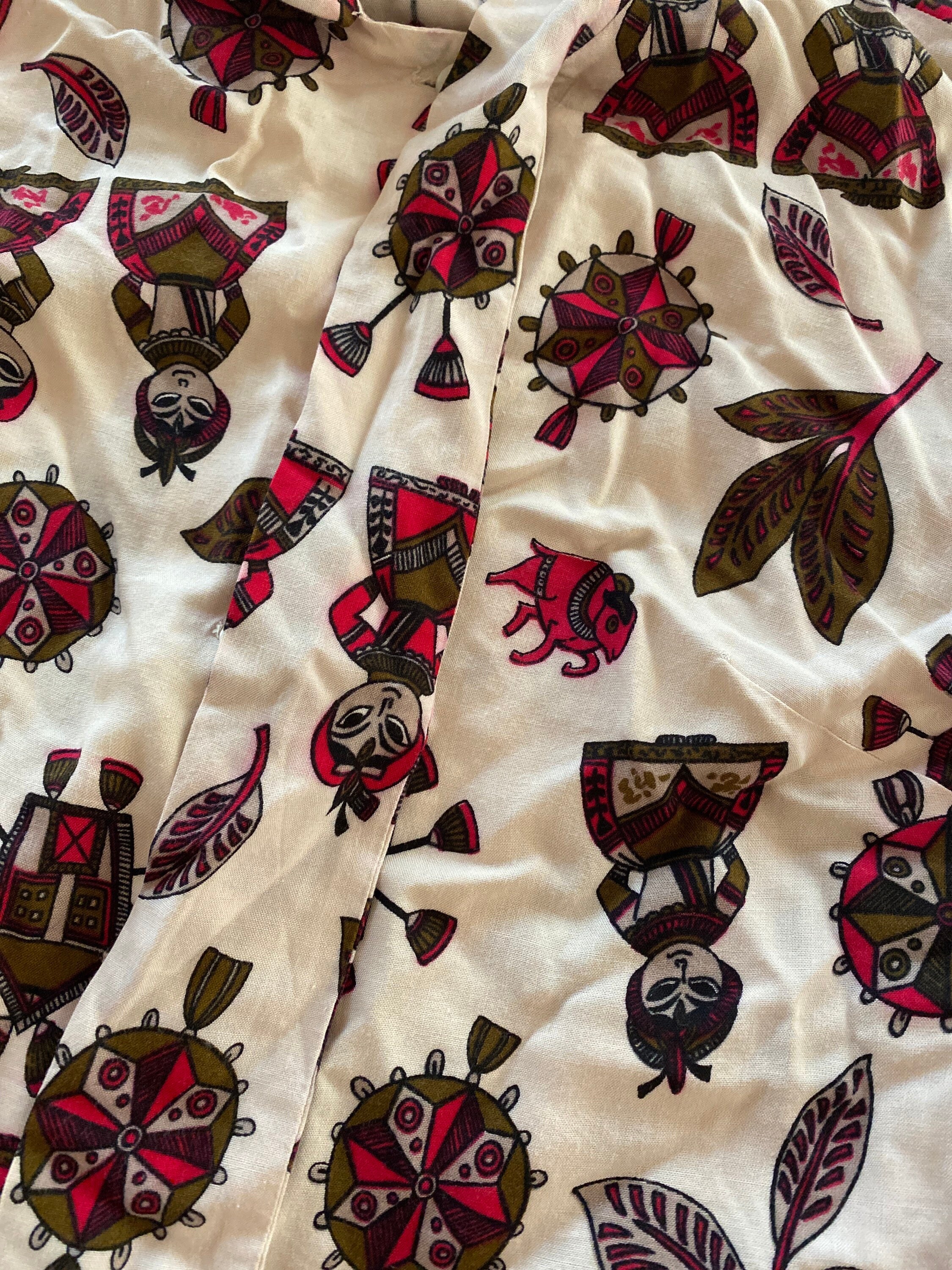 60s small Florence Walsh button down ethnic dress novelty | Etsy