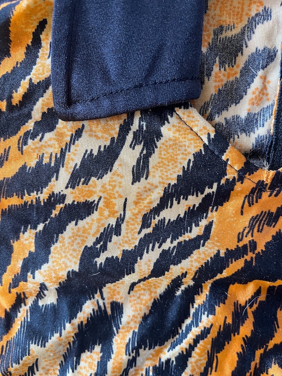 90s Small Tiger Print Leotard One Piece Bodysuit Shor Gem