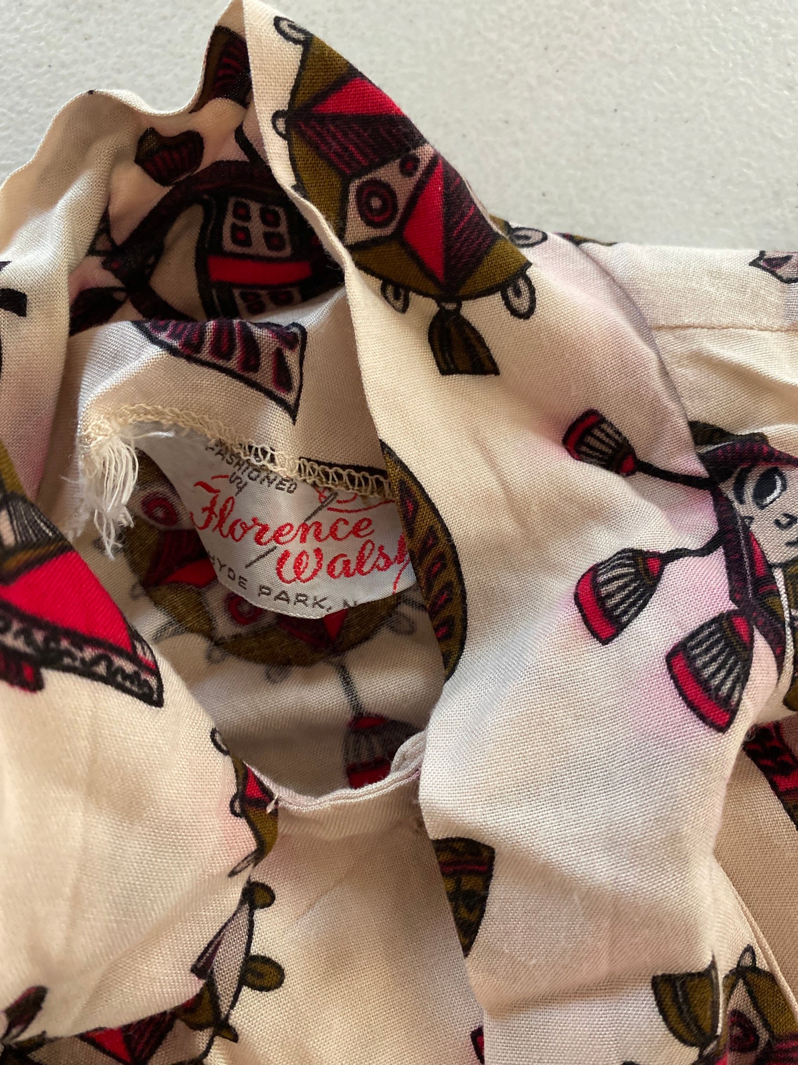 60s Small Florence Walsh Button Down Ethnic Dress Novelty - Etsy