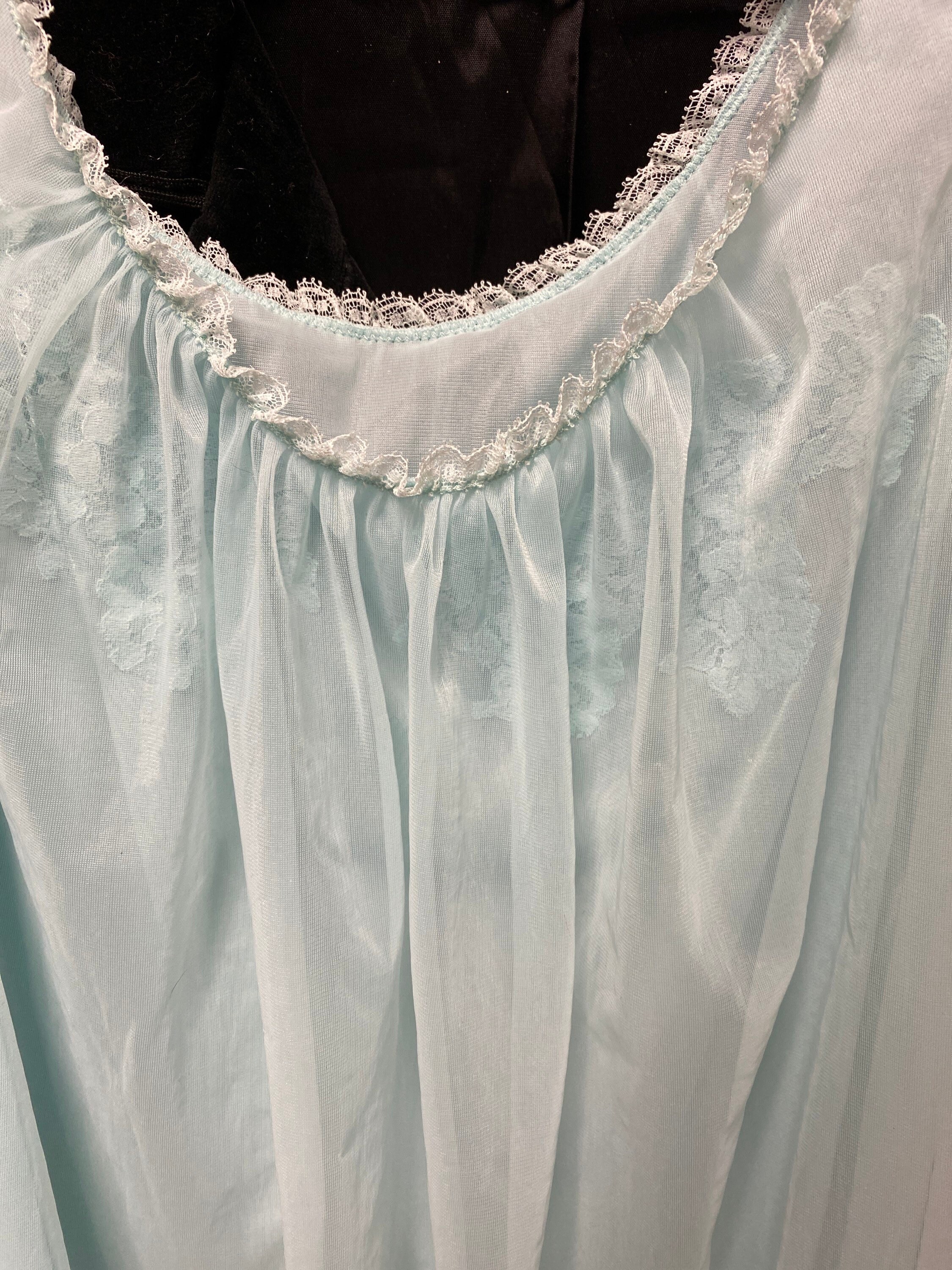 60s Medium Powder Blue Sheer Nightgown Mini Dress Cute Bedtime - Etsy