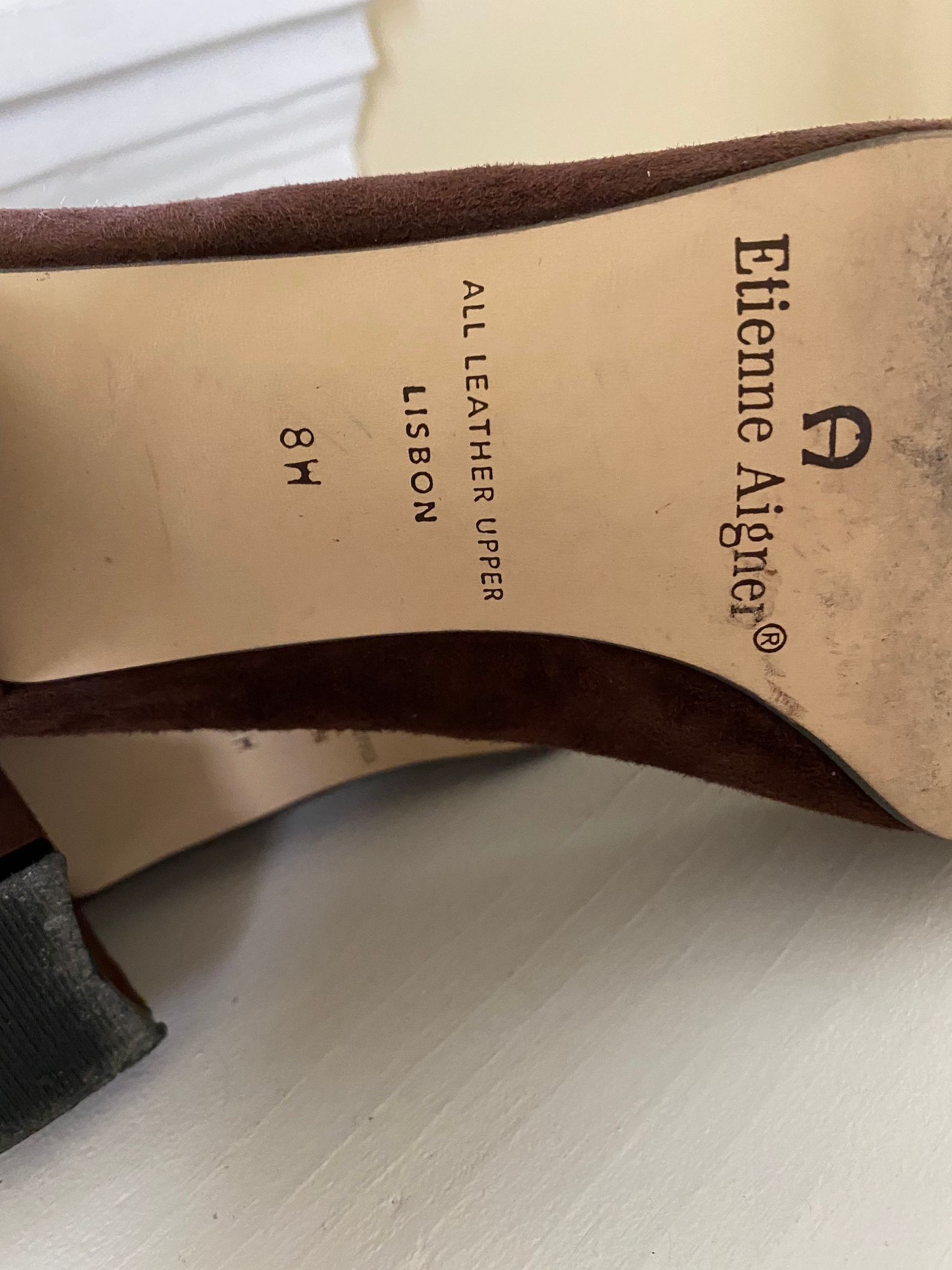 90s Etienne Aigner sz 8 Lisbon Spain brown square toe chunky | Etsy