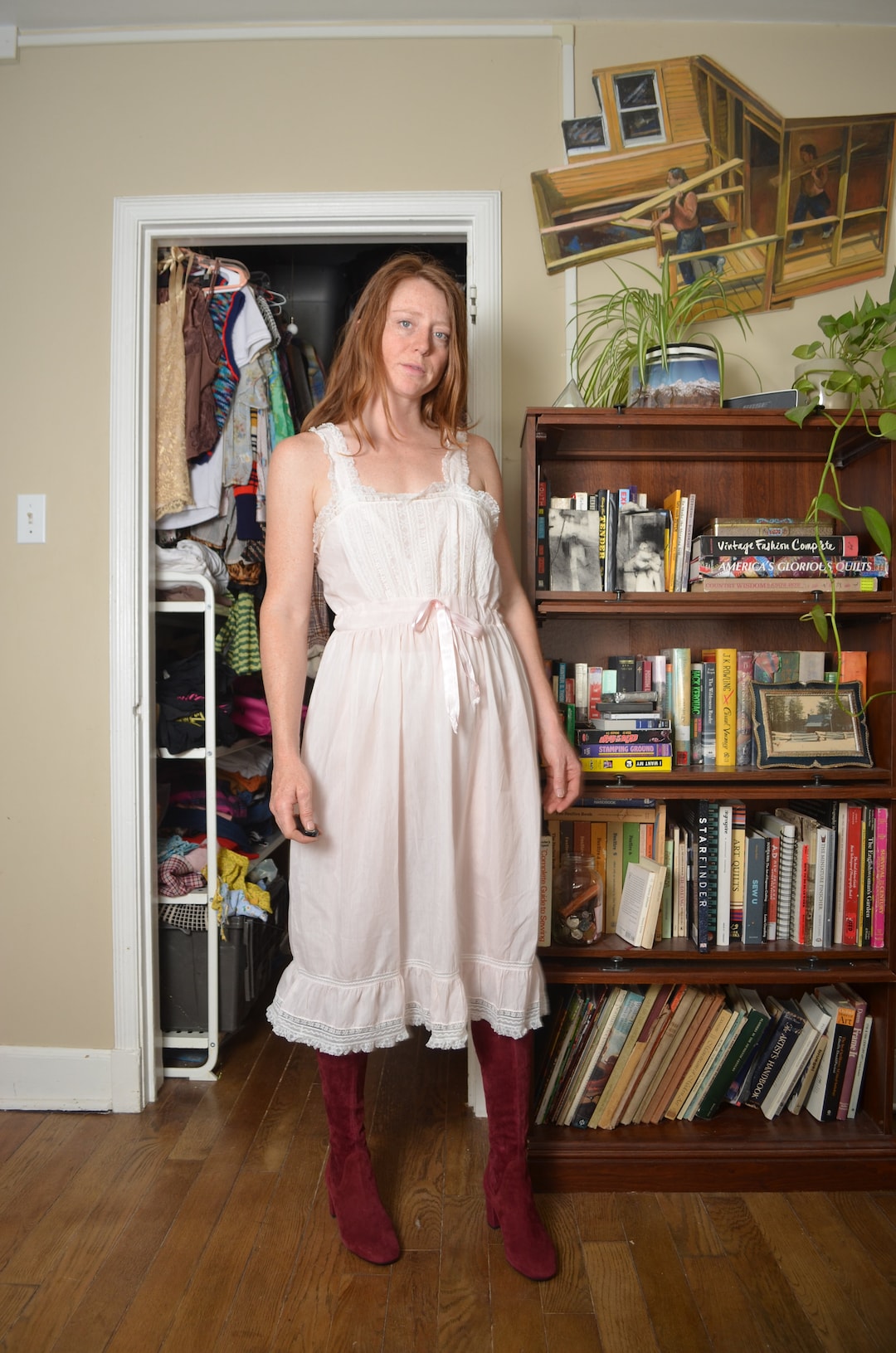 60s Large Mary Barron Pink Lace Slip Nightgown Romantic Pajama Party ...