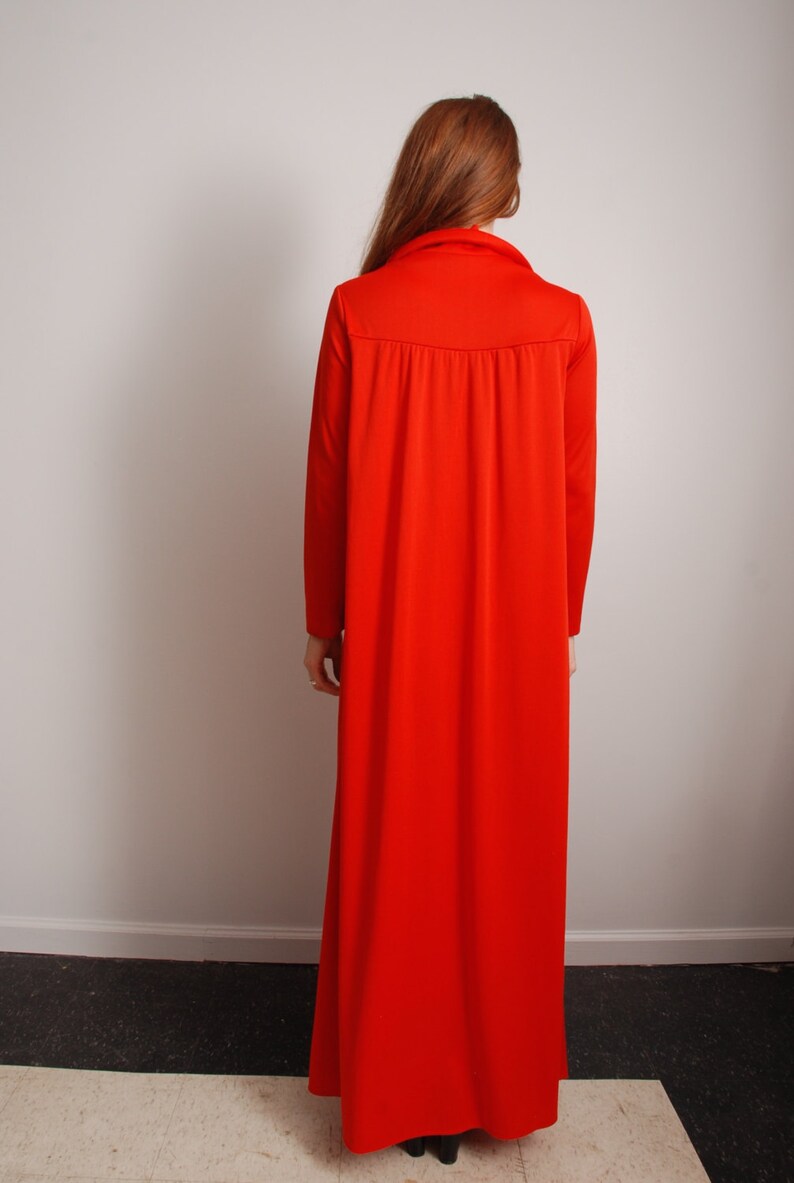 60s medium Normans Atlanta red long button up maxi holiday | Etsy