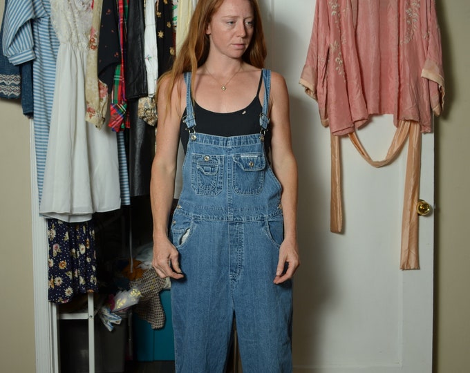 90s Large No Excuses Denim Overalls Blue Jean Grunge Pockets Coveralls ...