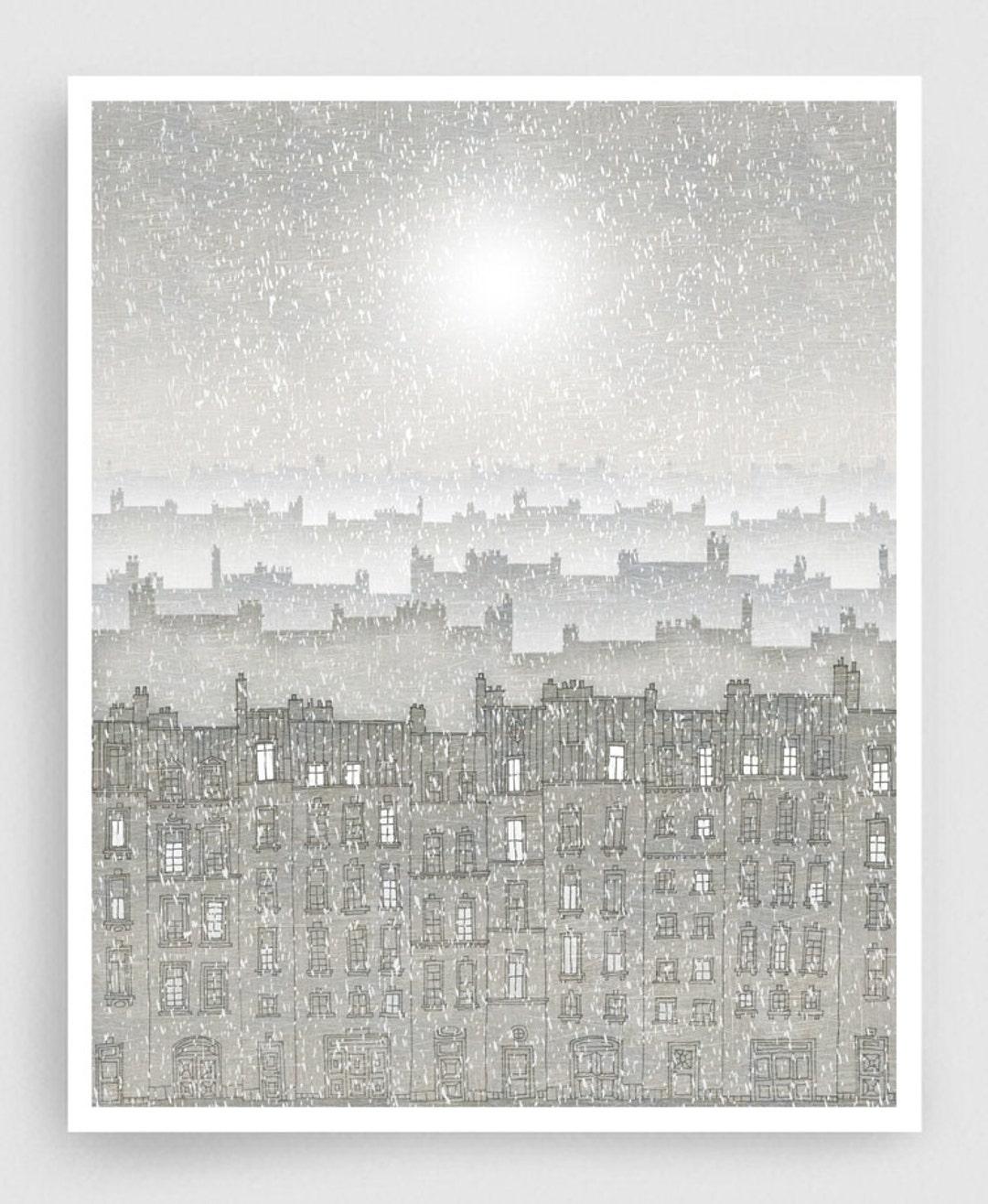 Walking With Angels - Fine Art Print Original Illustration French ...