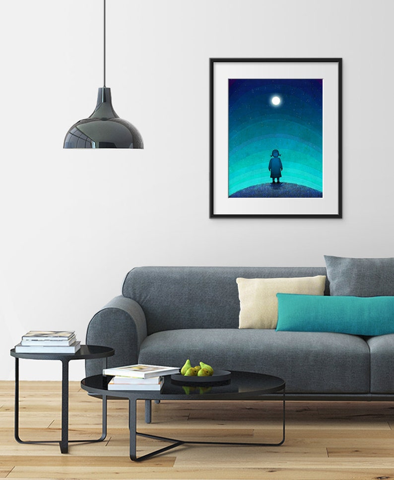 Illustration Moonlight Art Illustration Giclee Art Print - Etsy