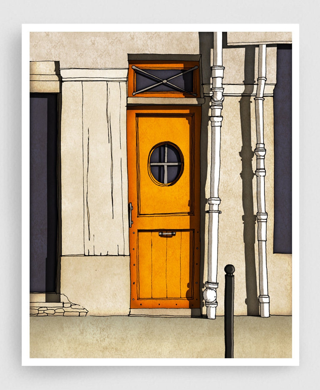 Secret Door Paris Illustration Giclee Art Print Poster Paris - Etsy Israel