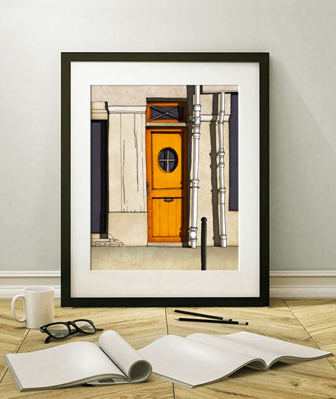 Secret door Paris illustration Giclee Art Print Poster Paris | Etsy