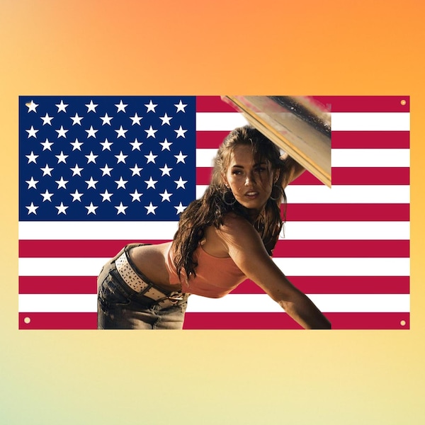 Megan Fox American Flag Poster Etsy