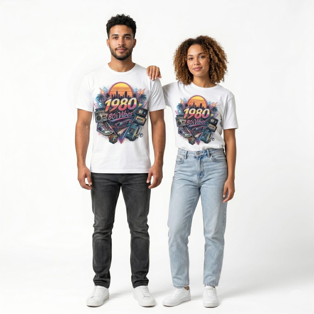 Retro 1980s Neon Synthwave T-shirt, Cassette Boombox Graphic Tee - Etsy