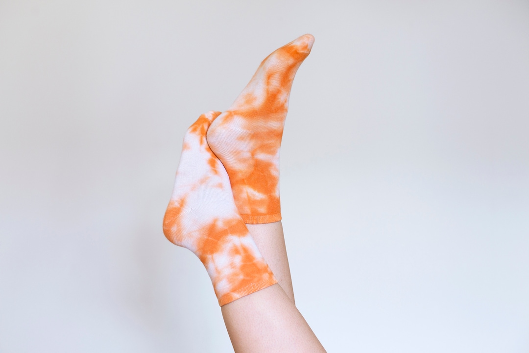 Orange Tie-dyed Socks - Etsy