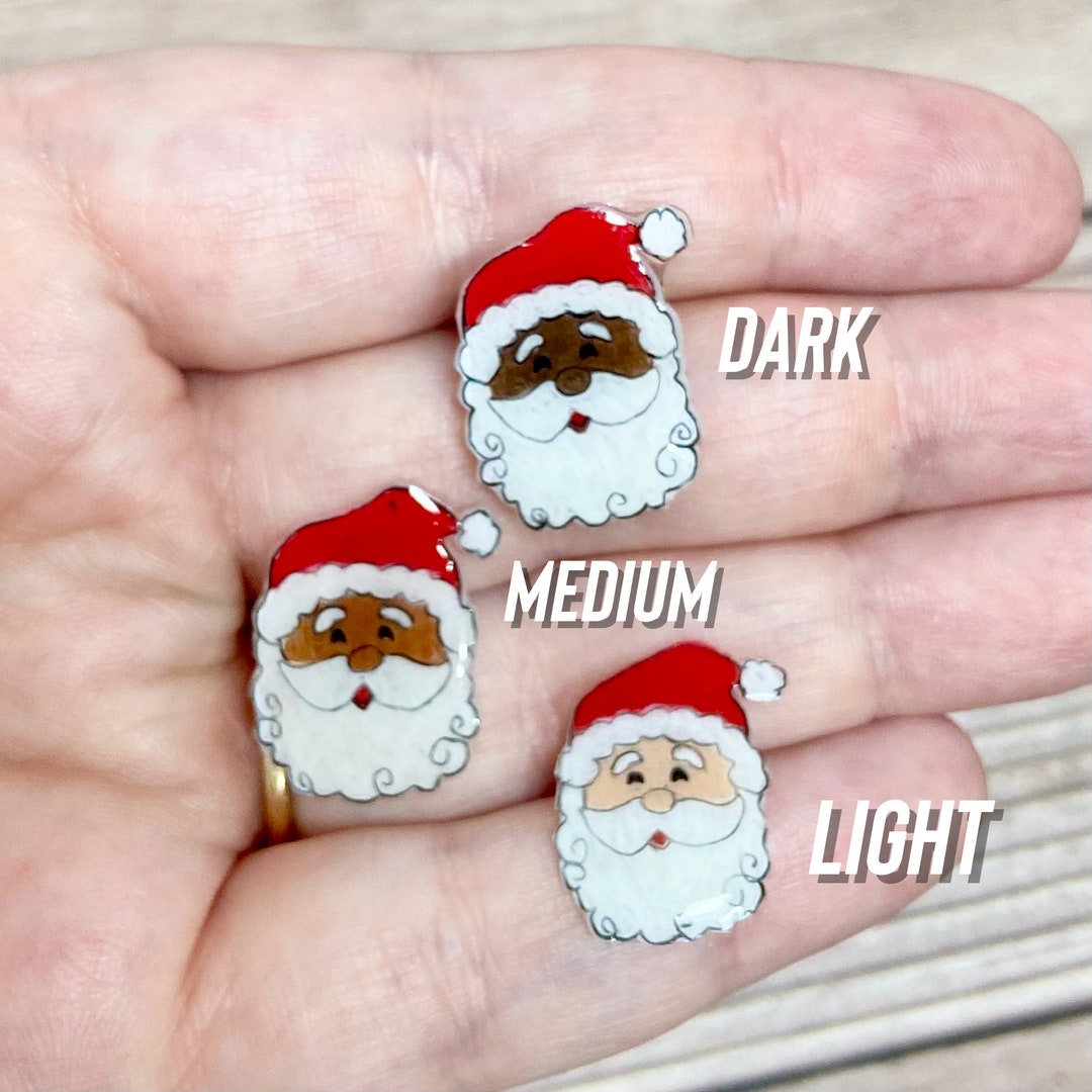 Santa Claus Pin, Lapel Pins, Christmas Pin, Dark Skinned Santa, Black ...