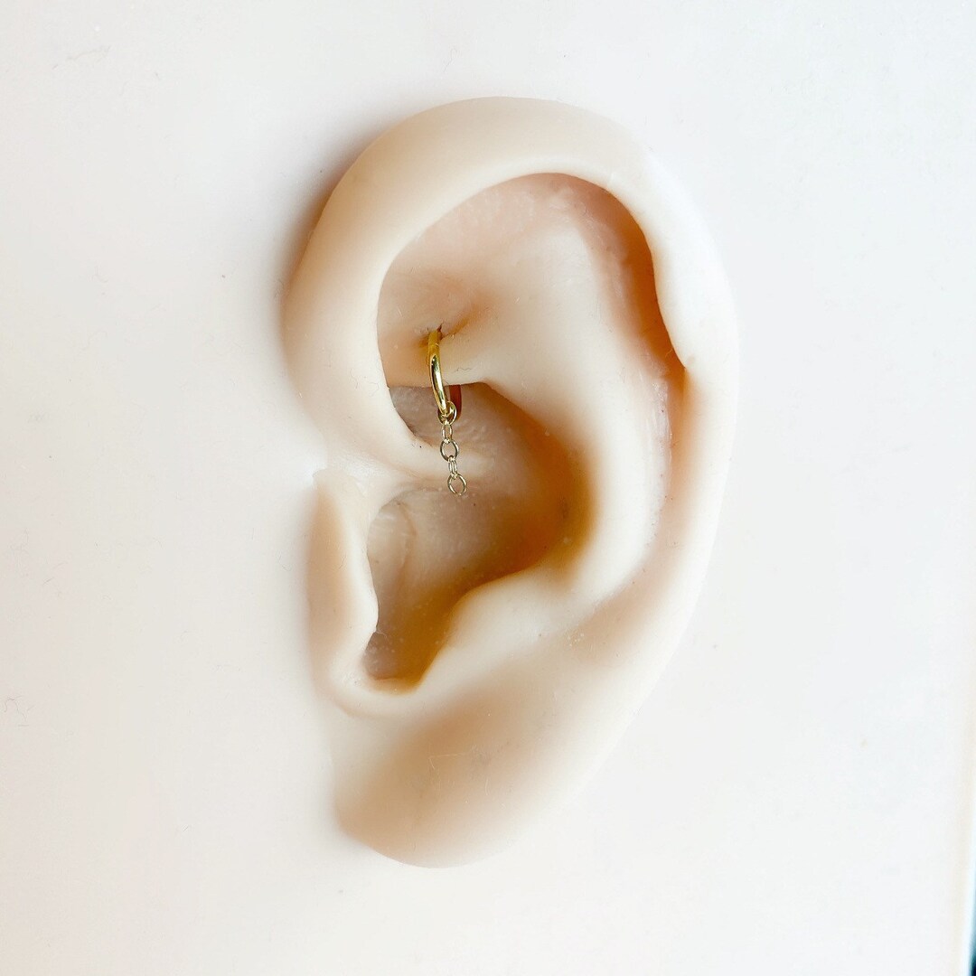 Designer Collection 18g Stainless Steel Hoop, 18k Gold Filled Chain ...