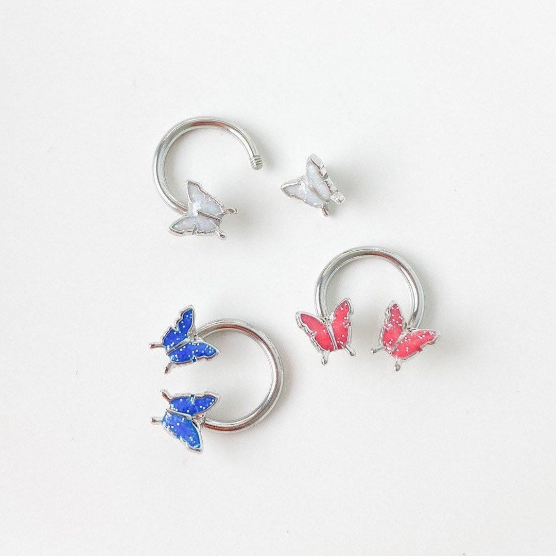 16g Mini Butterflies Stainless Steel Daith Hoop, Cute Daith Huggie ...
