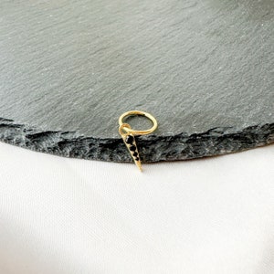 16G 18G Onyx Spike Dangle Gold Stainless Steel Cartilage Hoop Earrings ...