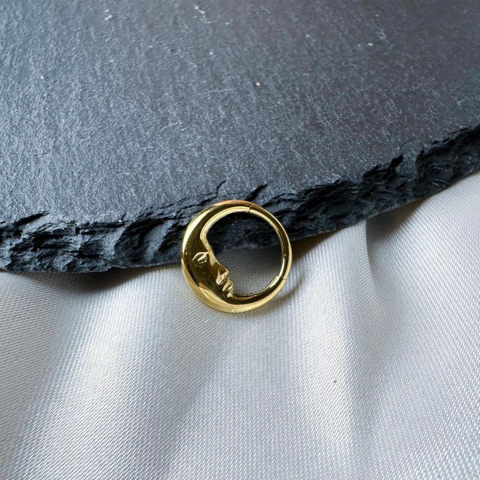 F136 Titanium Crescent Moon Daith Hoop, Daith Huggie, Hoop Huggies ...
