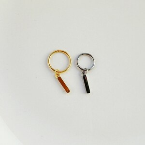 18g 16g 6mm 8mm Simple Dainty Bar Rook Hoop, 316L Surgical Steel ...