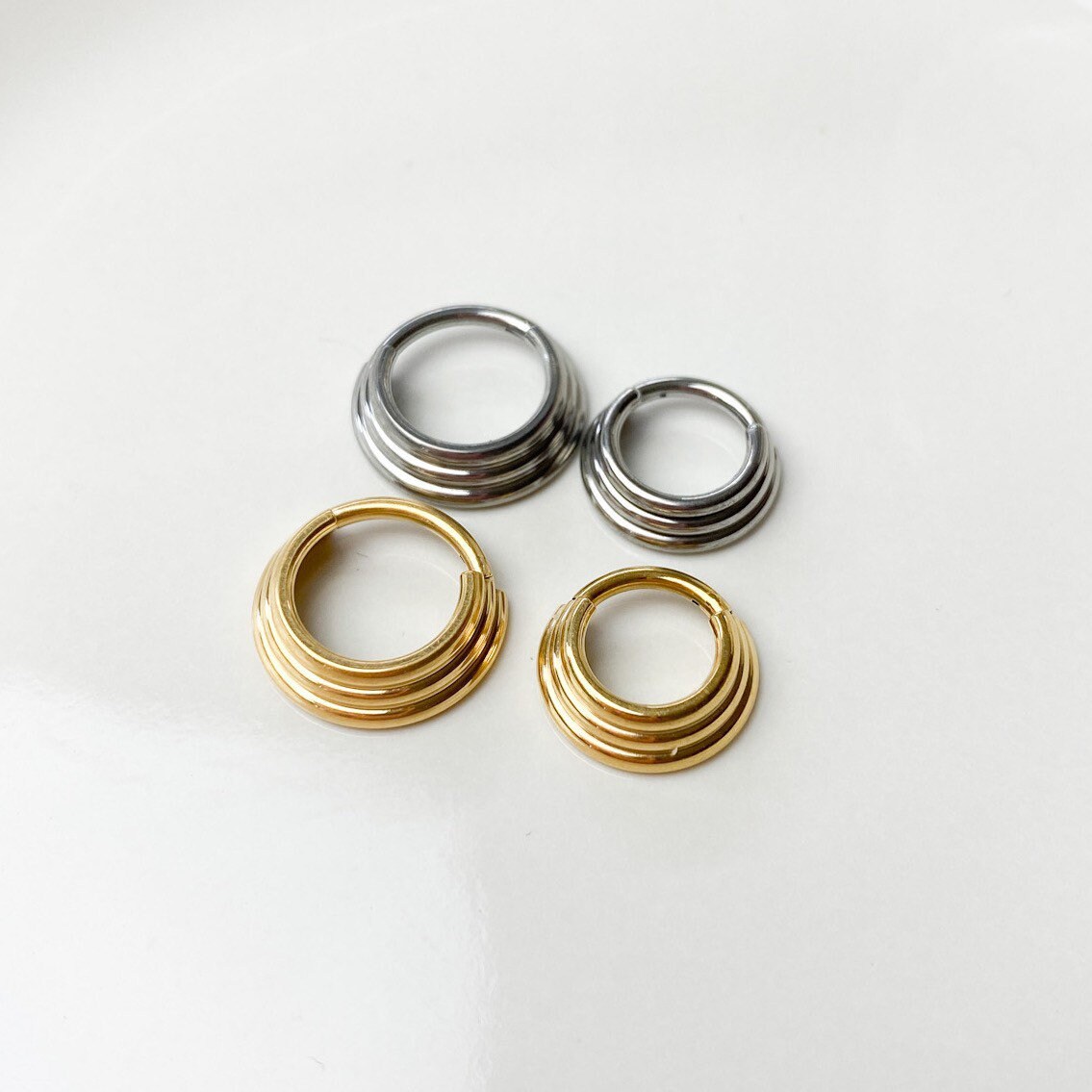 Titanium 16g Coin Daith Hoop, Daith Huggie, Hoop Huggies, Cartilage ...
