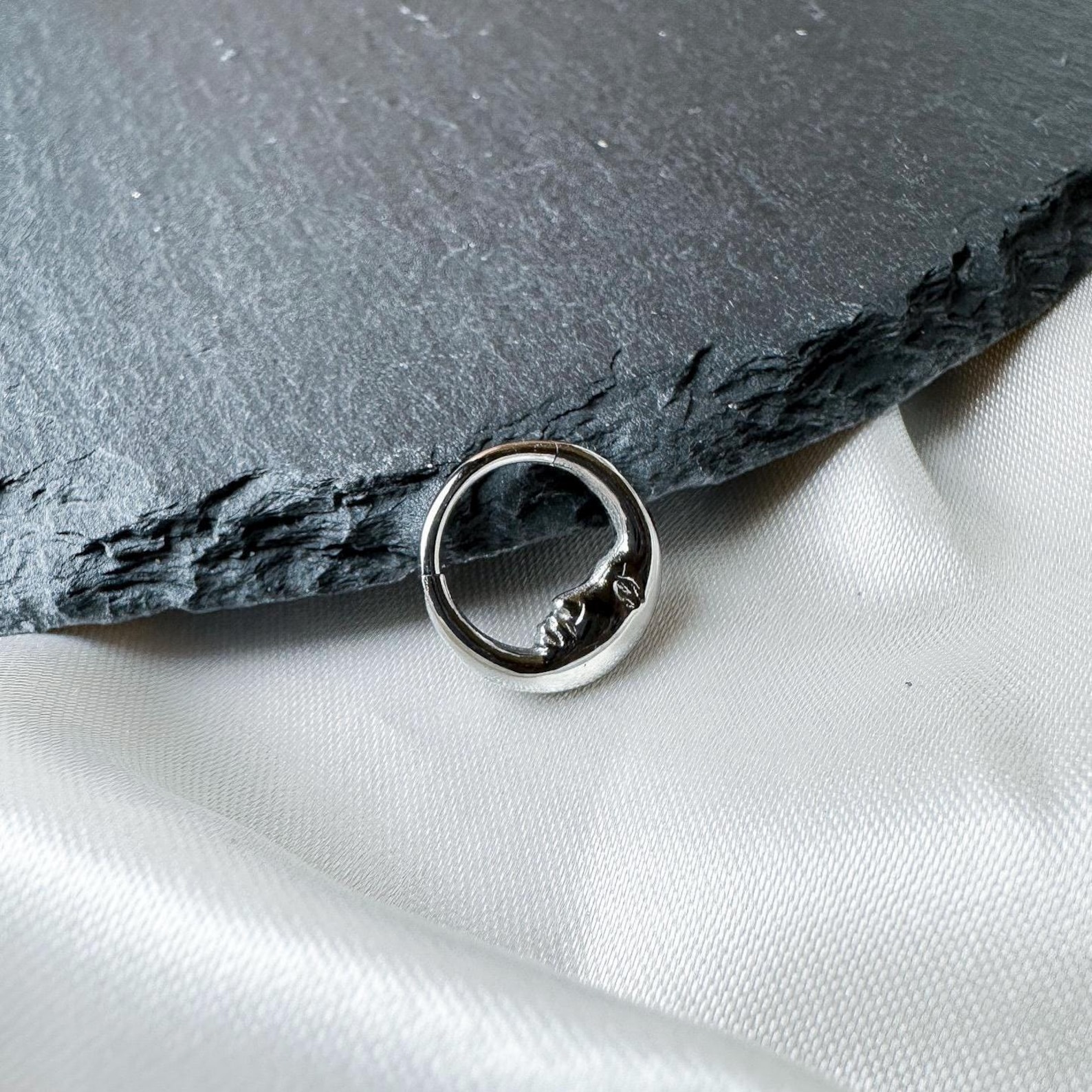 F136 Titanium Crescent Moon Daith Hoop, Daith Huggie, Hoop Huggies ...