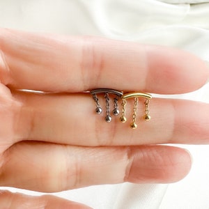 Hidden Helix Piercing 16g F136 Implant Grade Titanium Ball Tassel Flat ...