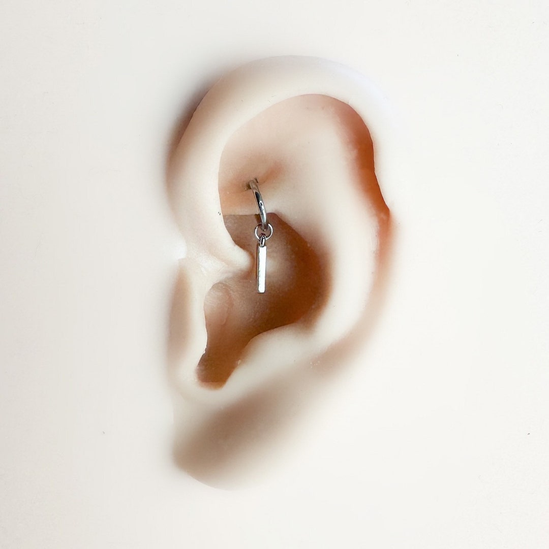 18g 16g 6mm 8mm Simple Dainty Bar Rook Hoop, 316L Surgical Steel ...