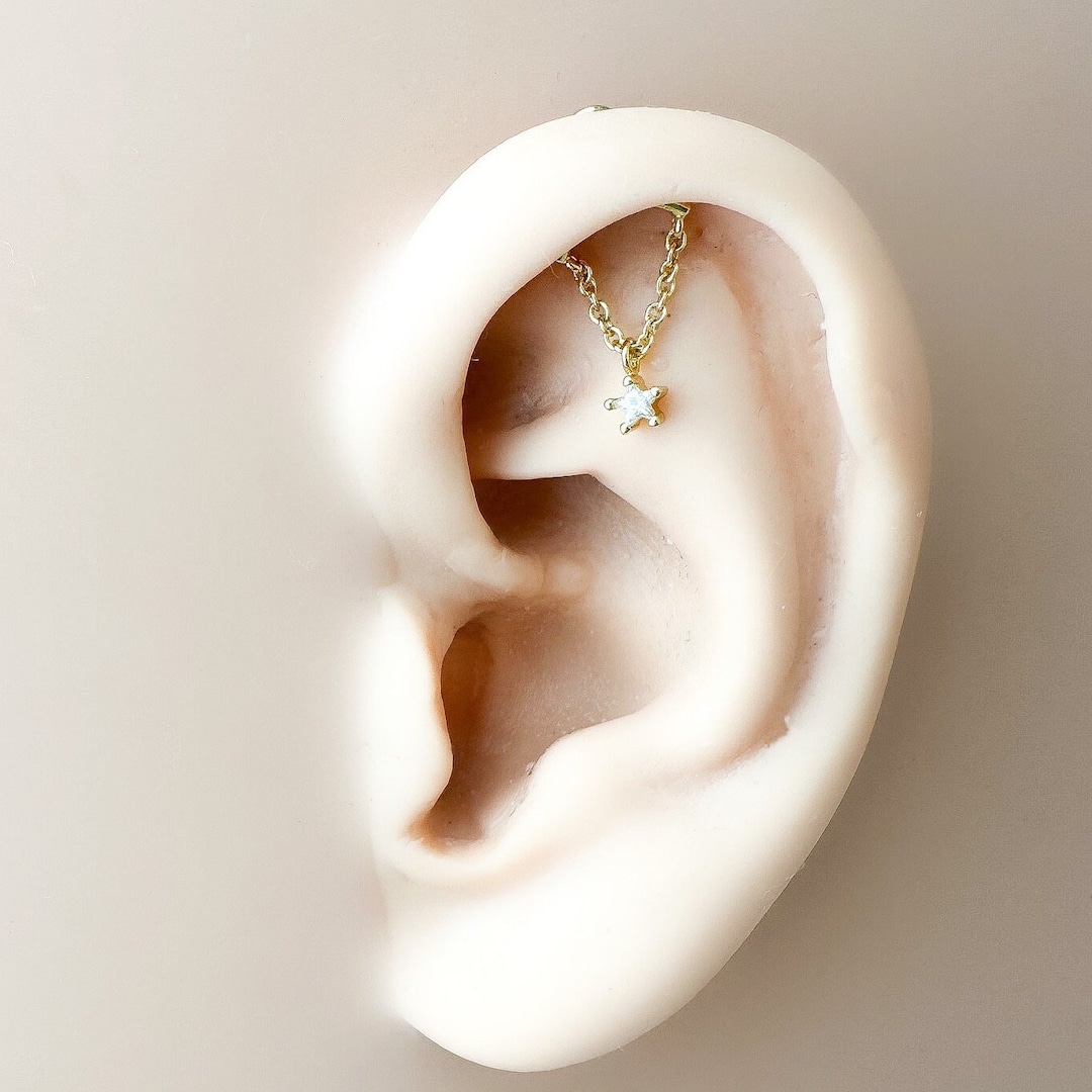 Hidden Helix Star Piercing 16g F136 Implant Grade Titanium, Flat ...