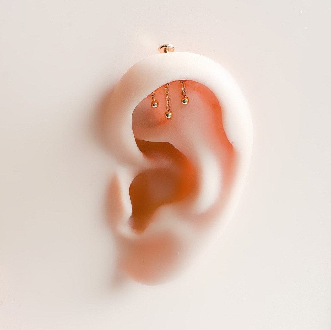 Hidden Helix Piercing 16g F136 Implant Grade Titanium Ball Tassel Flat ...