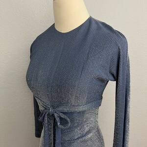 Vintage 1950s Periwinkle Chromspun Lurex Dress Designed by Mancini ...
