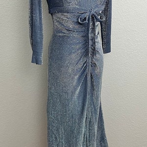 Vintage 1950s Periwinkle Chromspun Lurex Dress Designed by Mancini ...