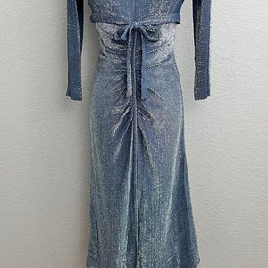 Vintage 1950s Periwinkle Chromspun Lurex Dress Designed by Mancini ...