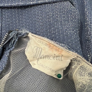 Vintage 1950s Periwinkle Chromspun Lurex Dress Designed by Mancini ...