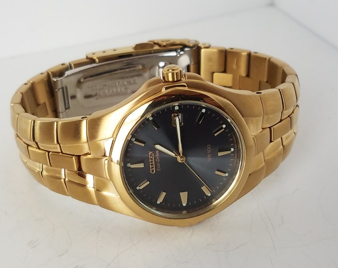Elegant Citizen Eco-drive Gold Watch ! Model E111-K005817 - Etsy